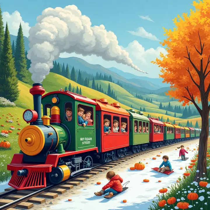 Stories For Kids: The Train Ride Through the Seasons - Stories For Kids